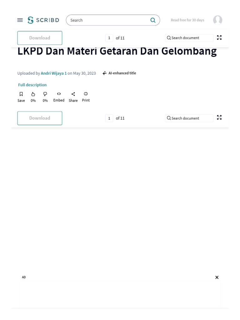 LKPD Dan Materi Getaran Dan Gelombang - PDF | PDF | Scribd | Online Services