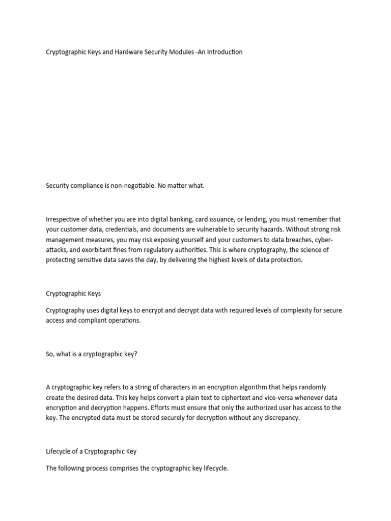 Cryptographic | PDF | Information Security | Key (Cryptography)