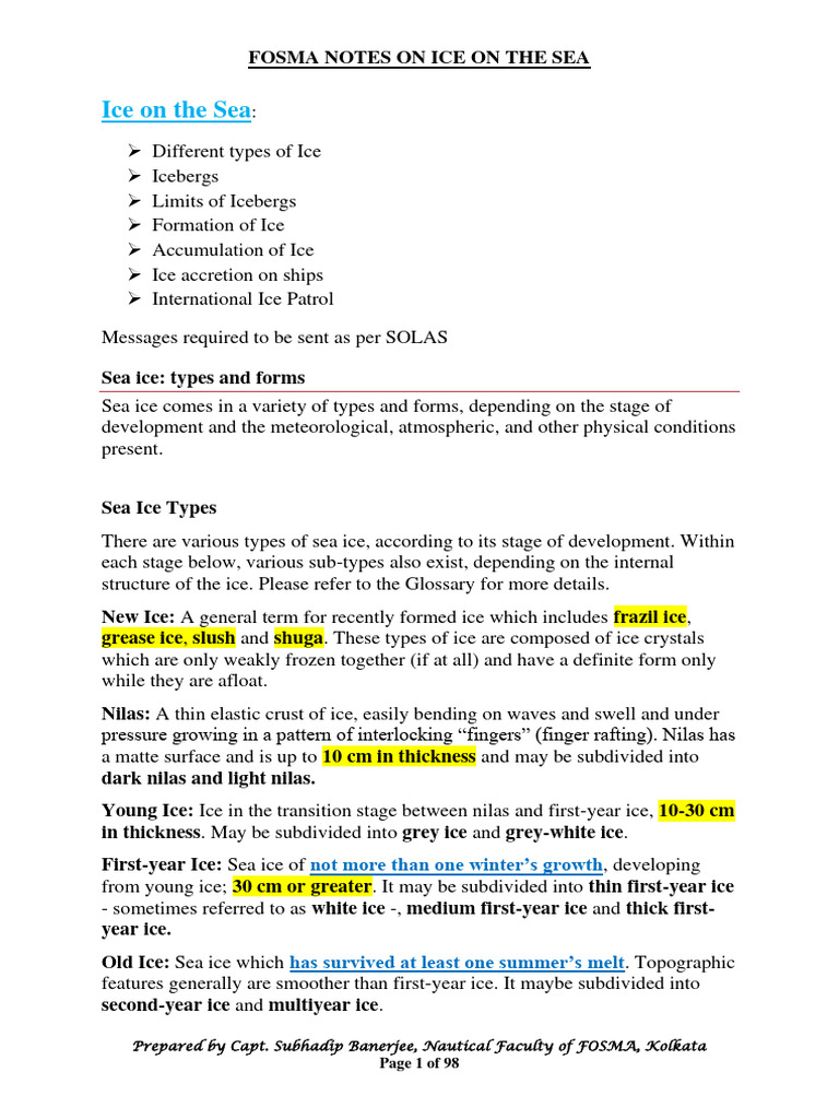 Revised Ice Notes - Updated On 26-05-23 | PDF | Sea Ice | Physical ...