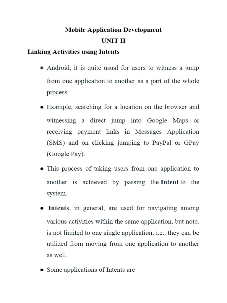 Linking Activities Using Intents | PDF | Android (Operating System ...