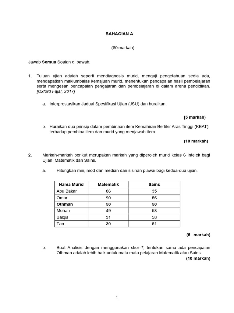 CONTOH Latihan SOALAN EDUP3153 | PDF