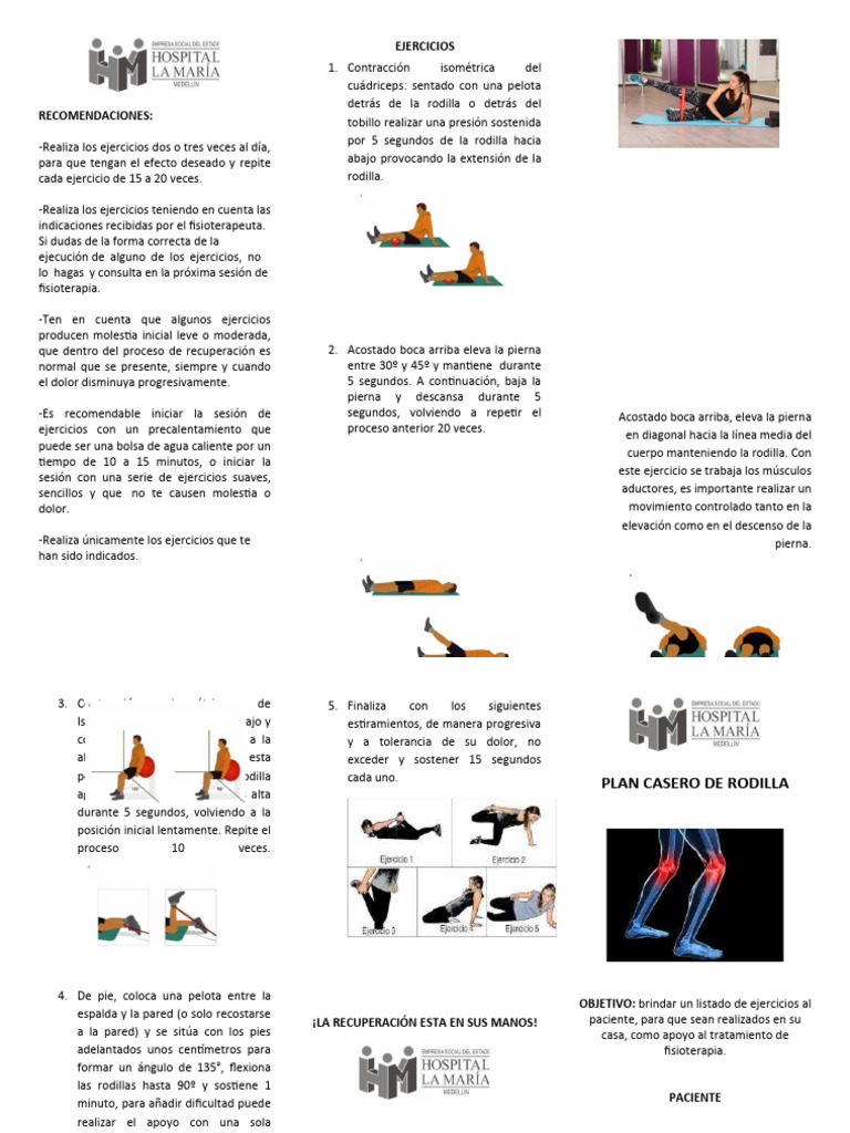 9.plan Casero de Rodilla | PDF | Rodilla | Sistema musculoesquelético