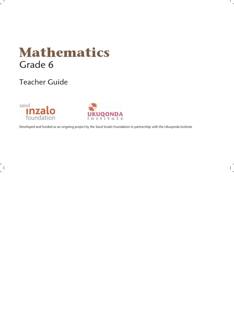 Ukuqonda Math Gr6 Teacher Guide | PDF | Numbers | Shape