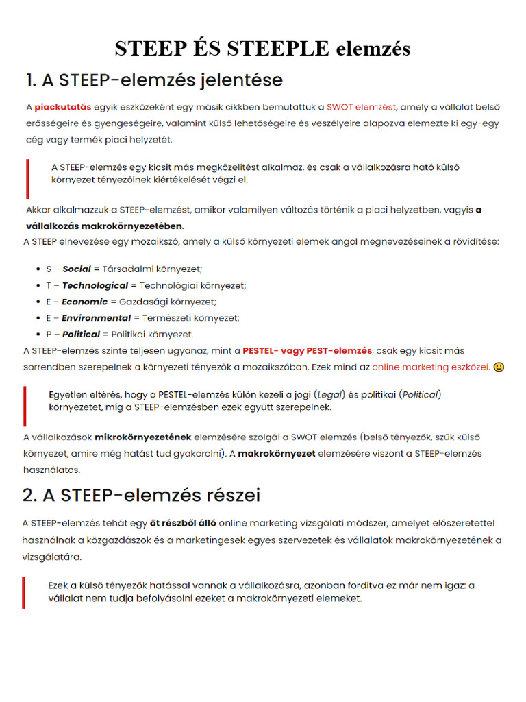 STEEP ÉS STEEPLE Elemzés | PDF