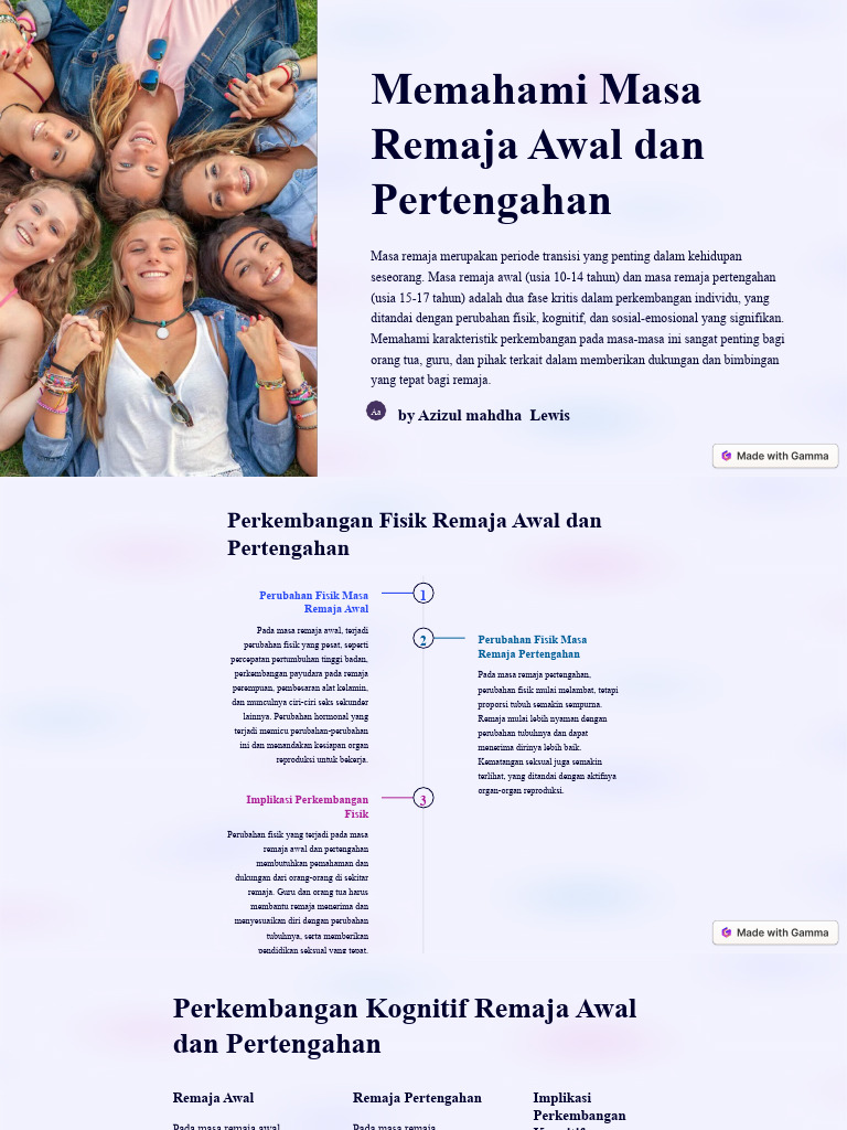 Memahami Masa Remaja Awal Dan Pertengahan | PDF | Karier & Perkembangan