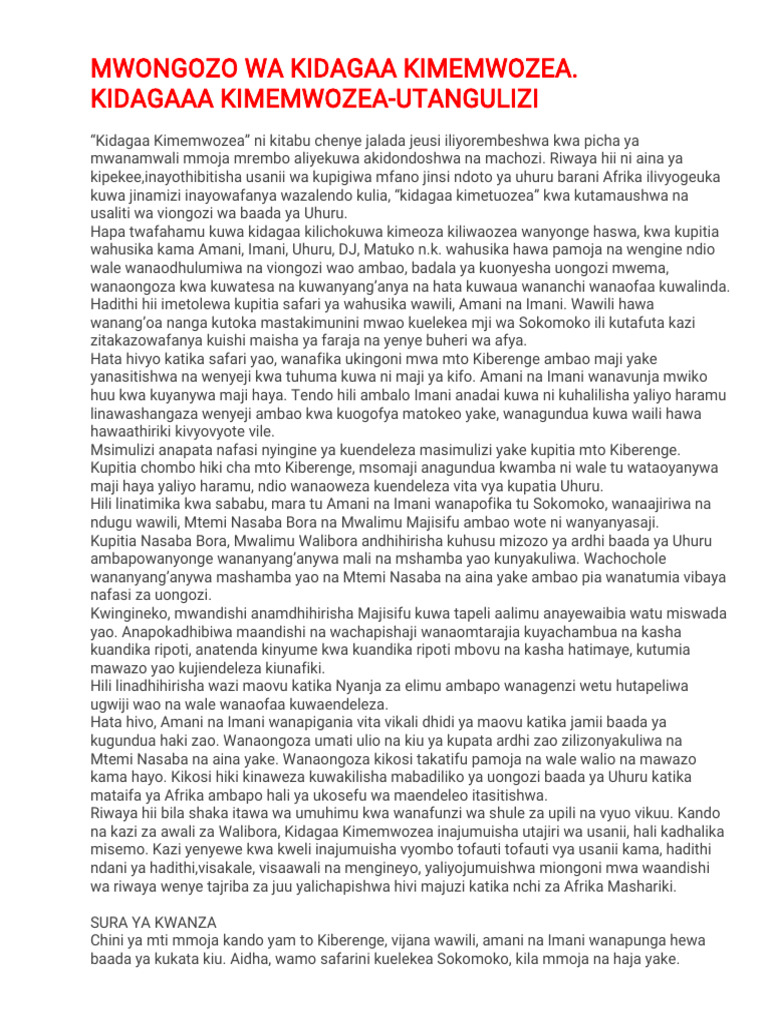Mwongozo Wa Kidagaa Kimemwozea 1 | PDF | Religion & Spirituality