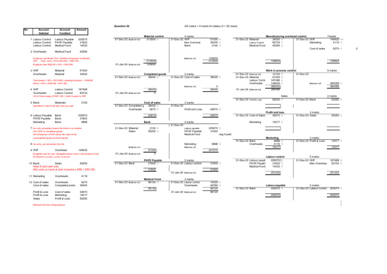 Q 26 Ledger and Journal Solution | PDF | Cost Of Goods Sold | Banks