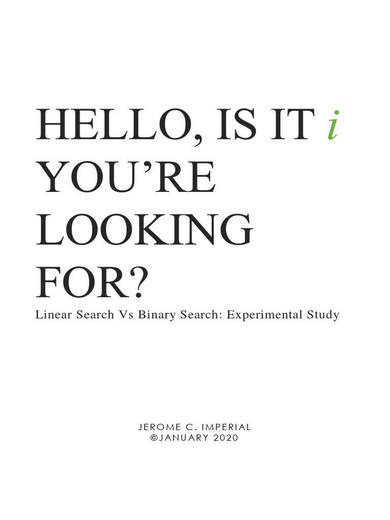 Linear vs Binary Search Efficiency Study | PDF | Time Complexity ...