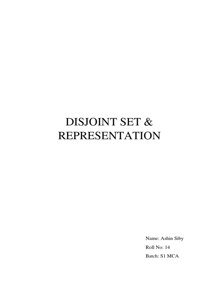 Disjoint Set Representation | PDF | Teaching Methods & Materials