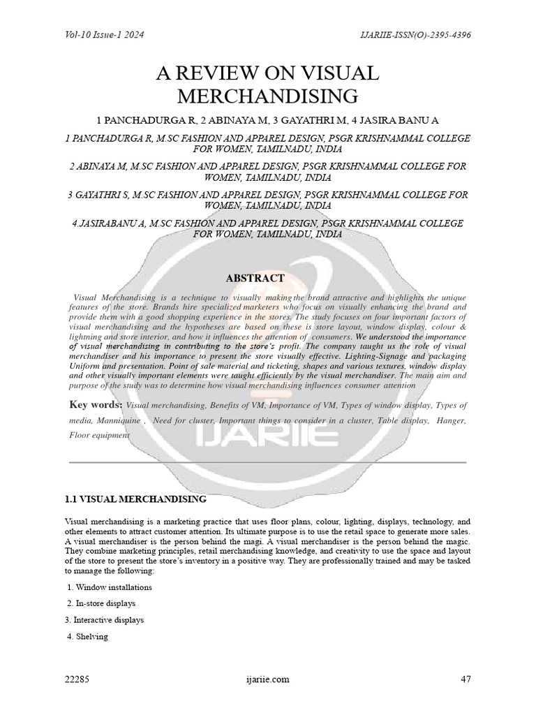 A_REVIEW_ON_VISUAL_MERCHANDISING_ijariie22285 | PDF | Retail | Marketing