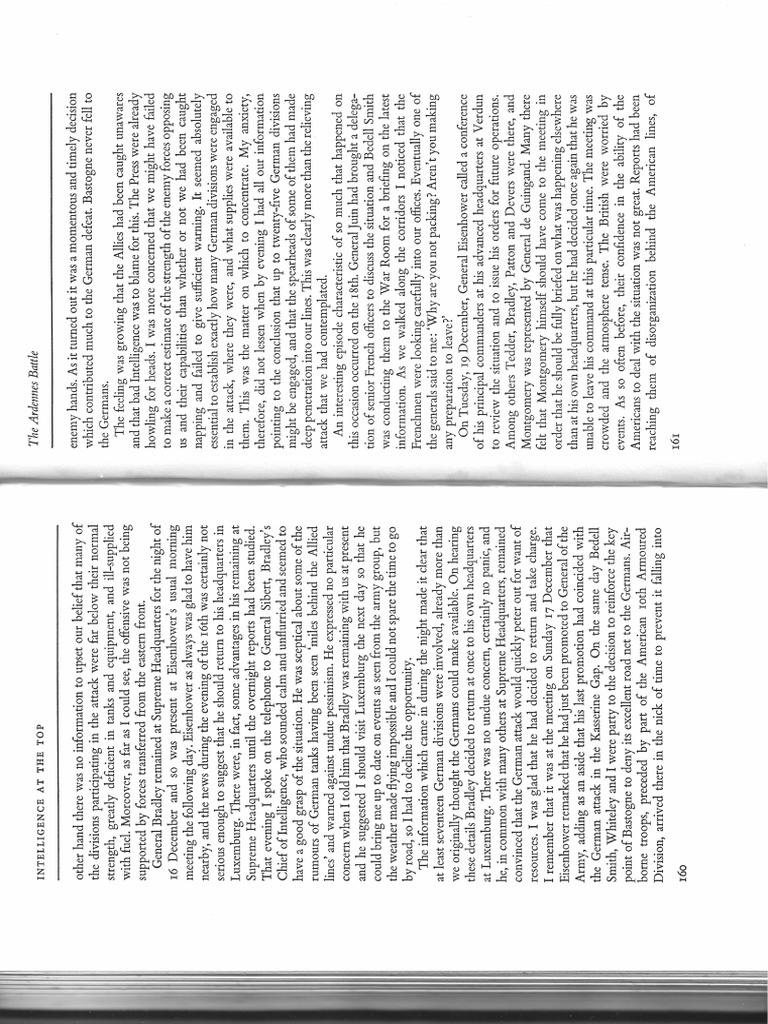 Battle of The Bulge: Ardenne - 160 + 161 - Sir Kenneth Strong | PDF
