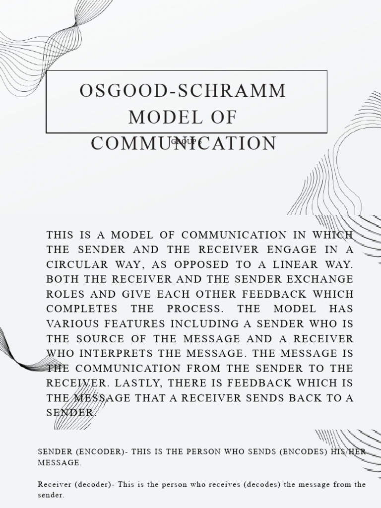 Osgood - Schramm Model of Communication | PDF | Communication ...