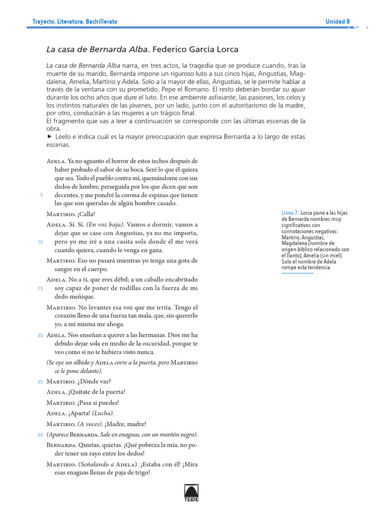 Resumen La Casa de Bernarda Alba | PDF