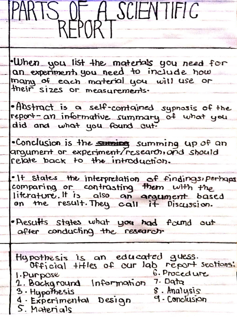parts of a scientific report (1) | PDF