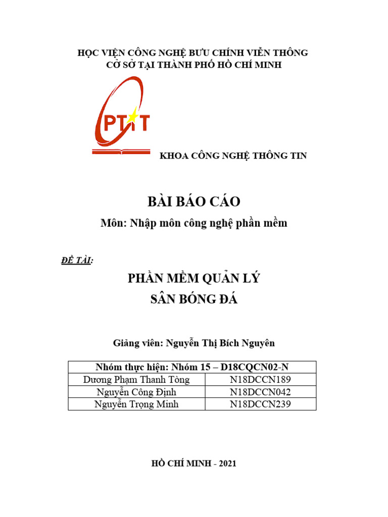 Báo-cáo-CNPM-nhóm-15 | PDF