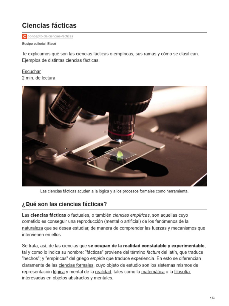 Concepto - De-Ciencias Fácticas | PDF | Science | Empirismo