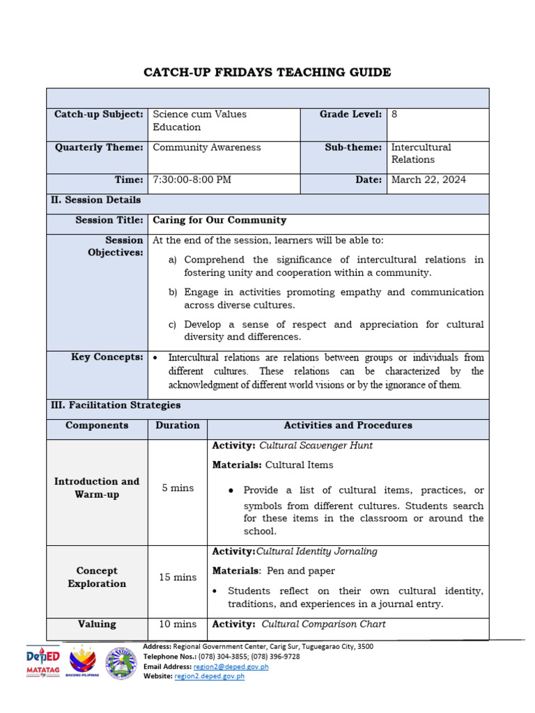 CATCH-UP-FRIDAYS-TG-SCIENCE-1 Intercultural Relations | PDF | Behavior ...