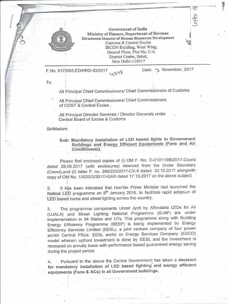 0 - Installation of LED Based Lights in Government Buildings | PDF