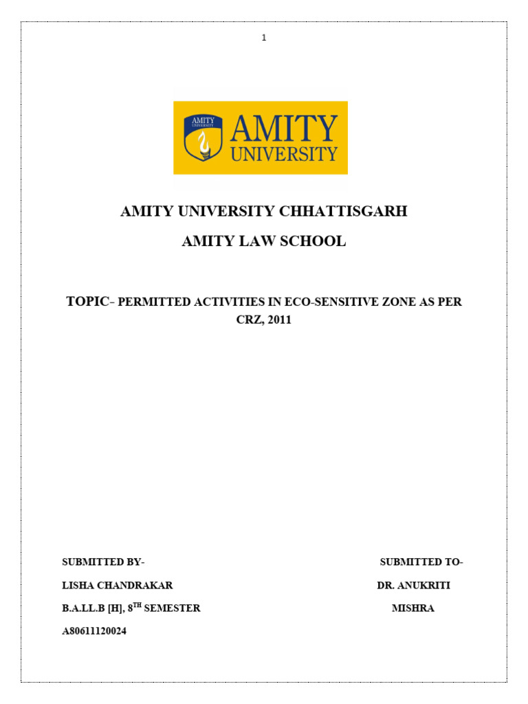 Permitted Activities in CRZ 2011 | PDF | Coast | Sustainability