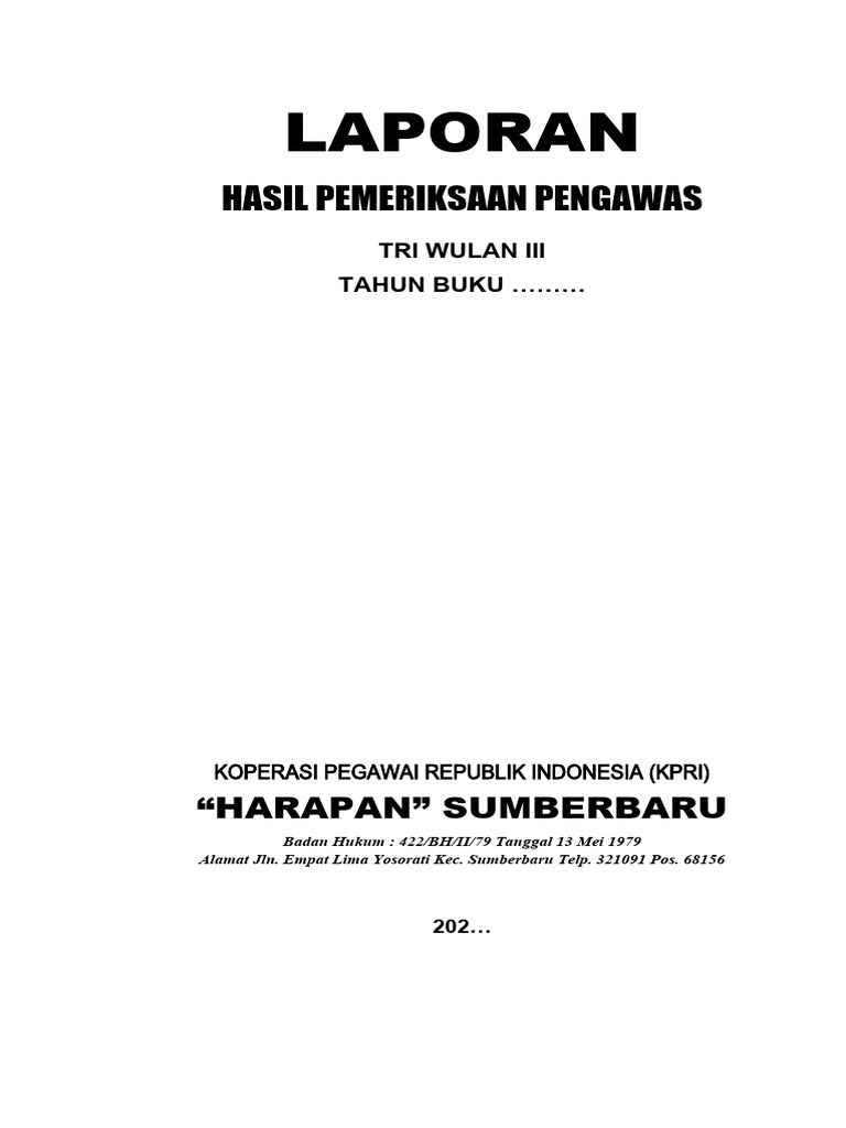Laporan Kerja Pengawas | PDF