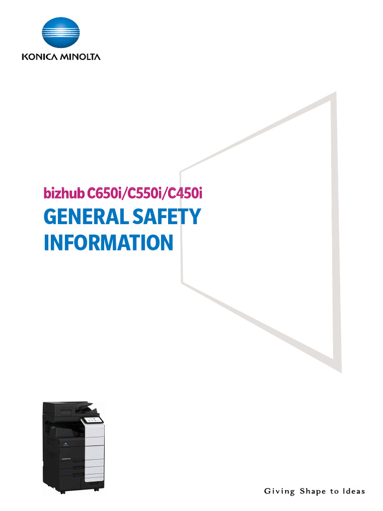 Bizhub C650i C550i C450i - General Safety Info - en - 1 1 0 | PDF | Ac ...