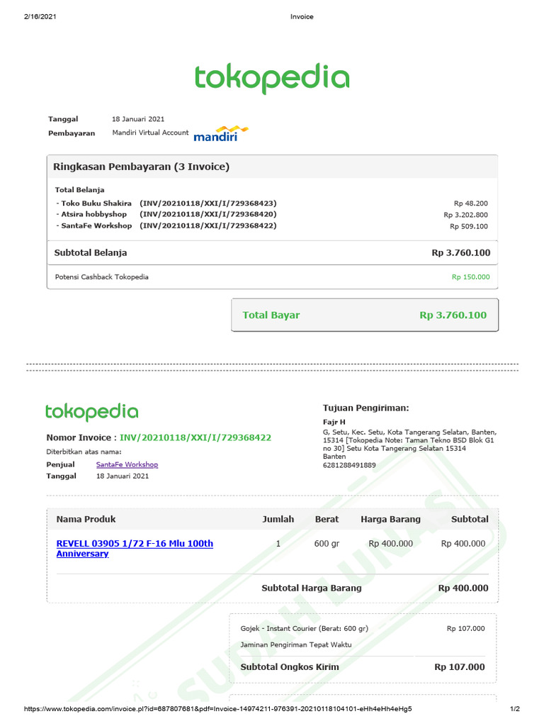 Invoice 18-01-2021 | PDF