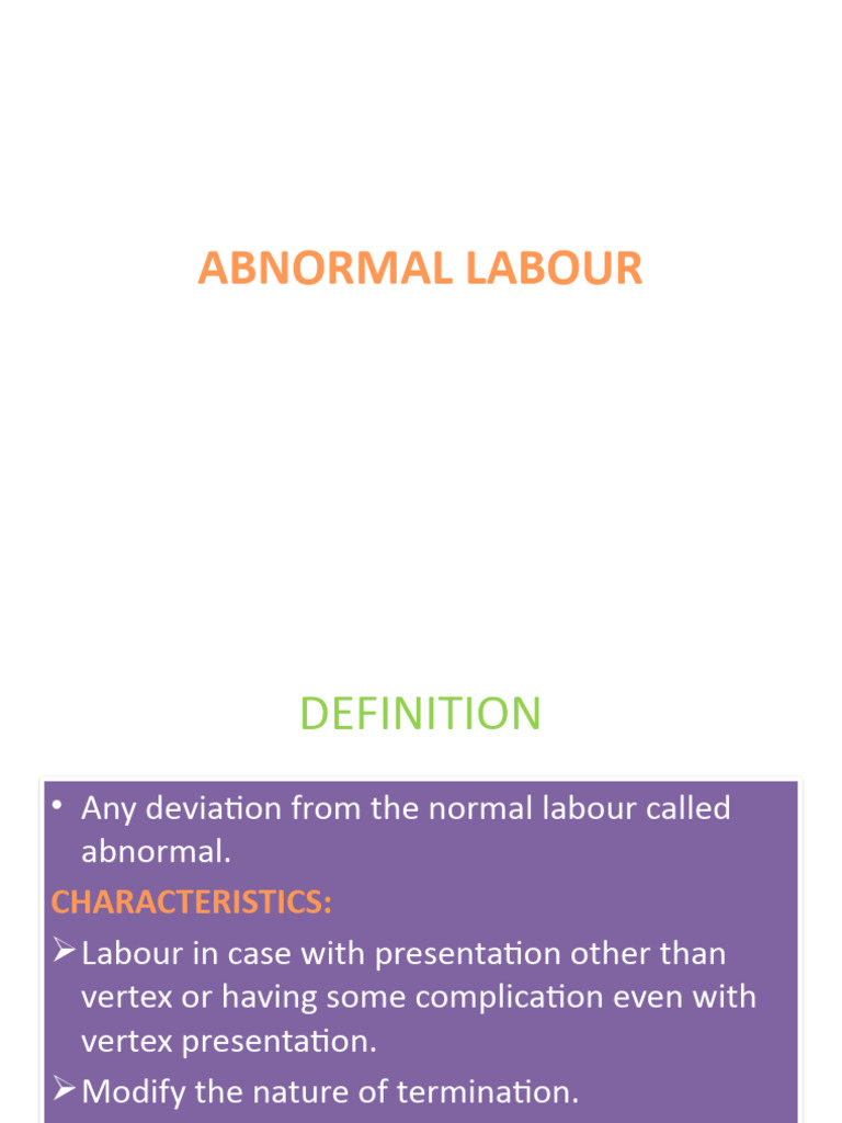 Abnormal Labour Itroduction | PDF | Childbirth | Pelvis