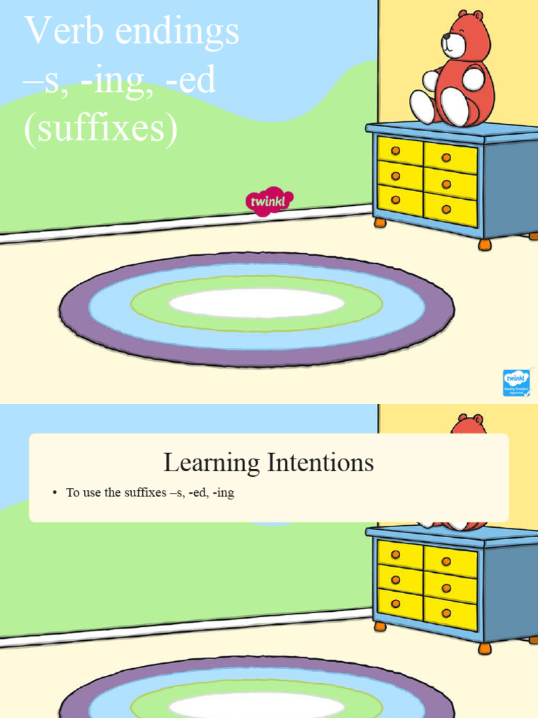 Verb Suffixes: -s, -ed, -ing Guide | PDF