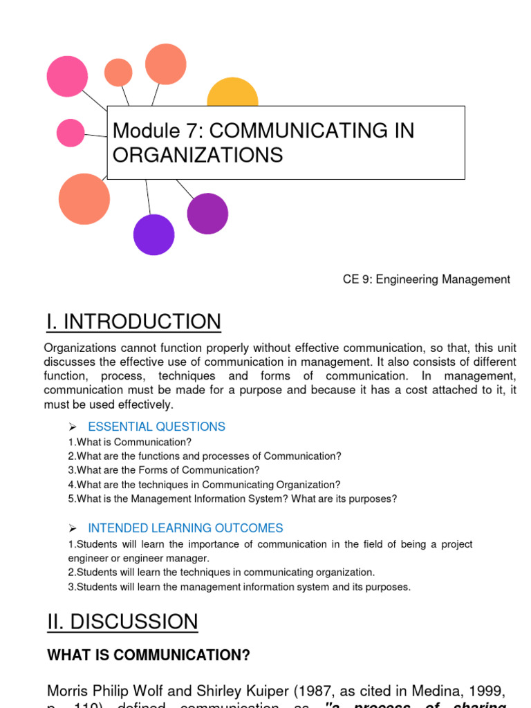 CE9 Module 7 Communicating | PDF | Communication | Nonverbal Communication