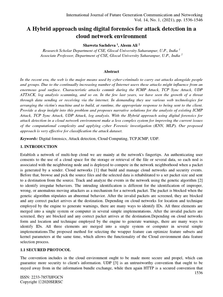 A Hybrid Approach Using Digital Forensic | PDF | Computer Network | Cloud Computing