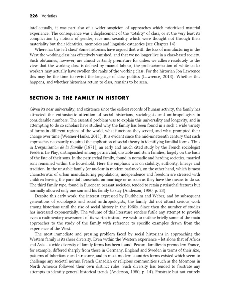 Family in History - History, An Introduction To Theory, Method and ...