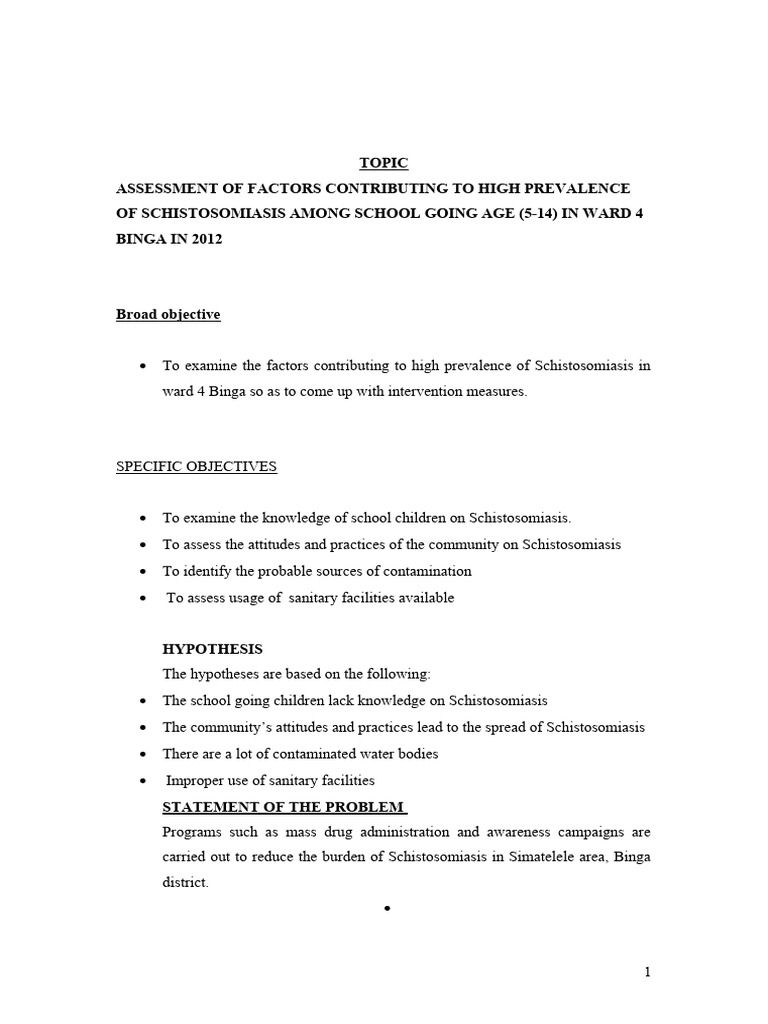 Schisto Project | PDF | Clinical Medicine | Medical Specialties