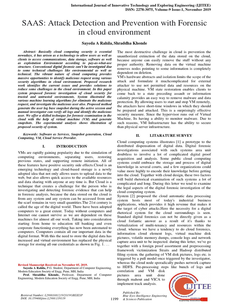 SAAS Attack Detection and Prevention Wit | PDF | Cloud Computing | Malware