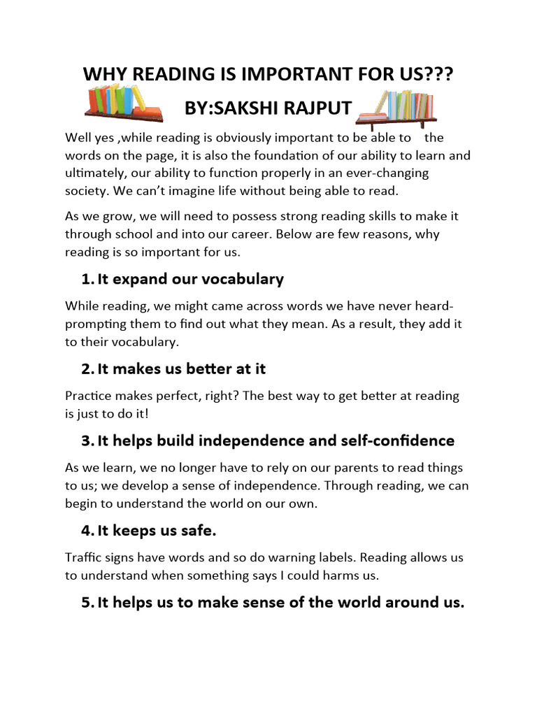 Article - Why Reading Is Important For Us | PDF | Applied Linguistics ...