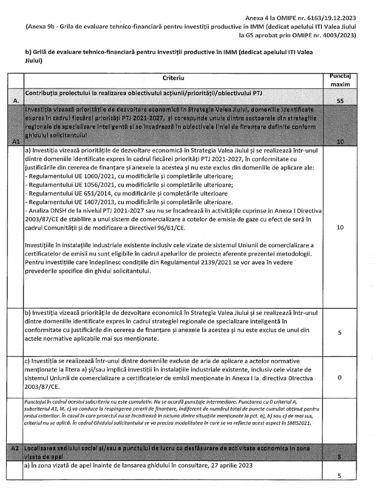 Anexa 4 - Grila ETF (ADTI V Jiului) - 19.12.2023 | PDF