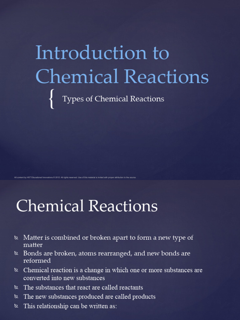 Types of Reactions | PDF | Chemical Reactions | Chemical Compounds