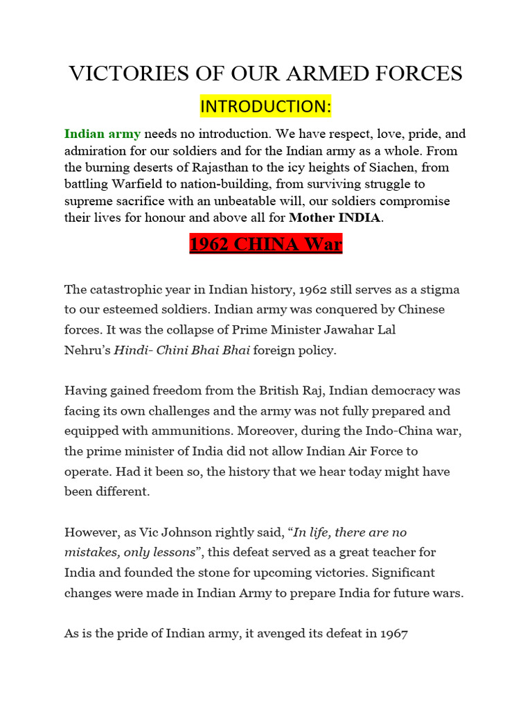Victories of Our Armed Forces | PDF | India–Pakistan Relations | Pakistan