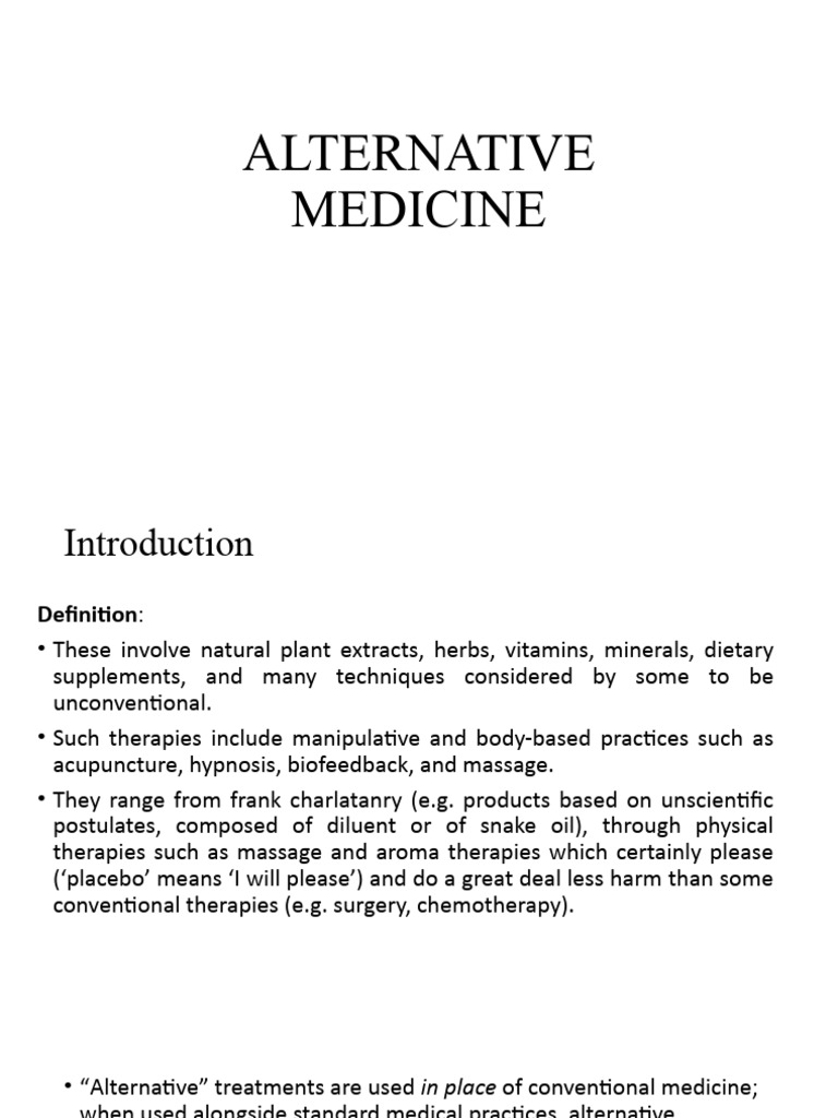 Alternative Medicine MBBS | PDF | Alternative Medicine | Traditional ...