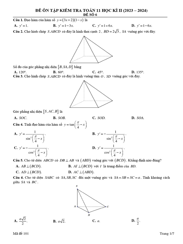 Toan11 HK2 De6 | PDF