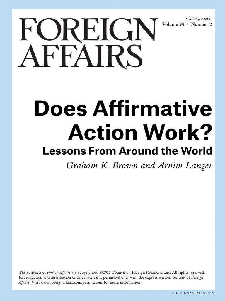2015MarchApril - Does Affirmative Action Work - Lessons From Around The ...