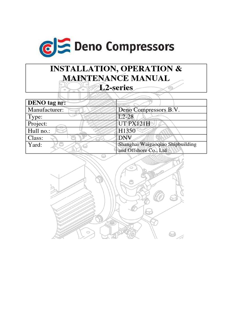 Deno Start Air Compressor Manual L2-28 | PDF | Piston | Valve