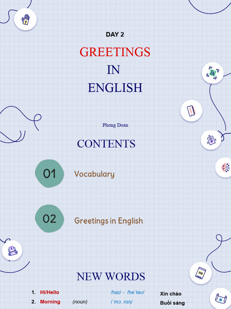 Day 2 - Greetings in English | Download Free PDF | Adjective | Vocabulary