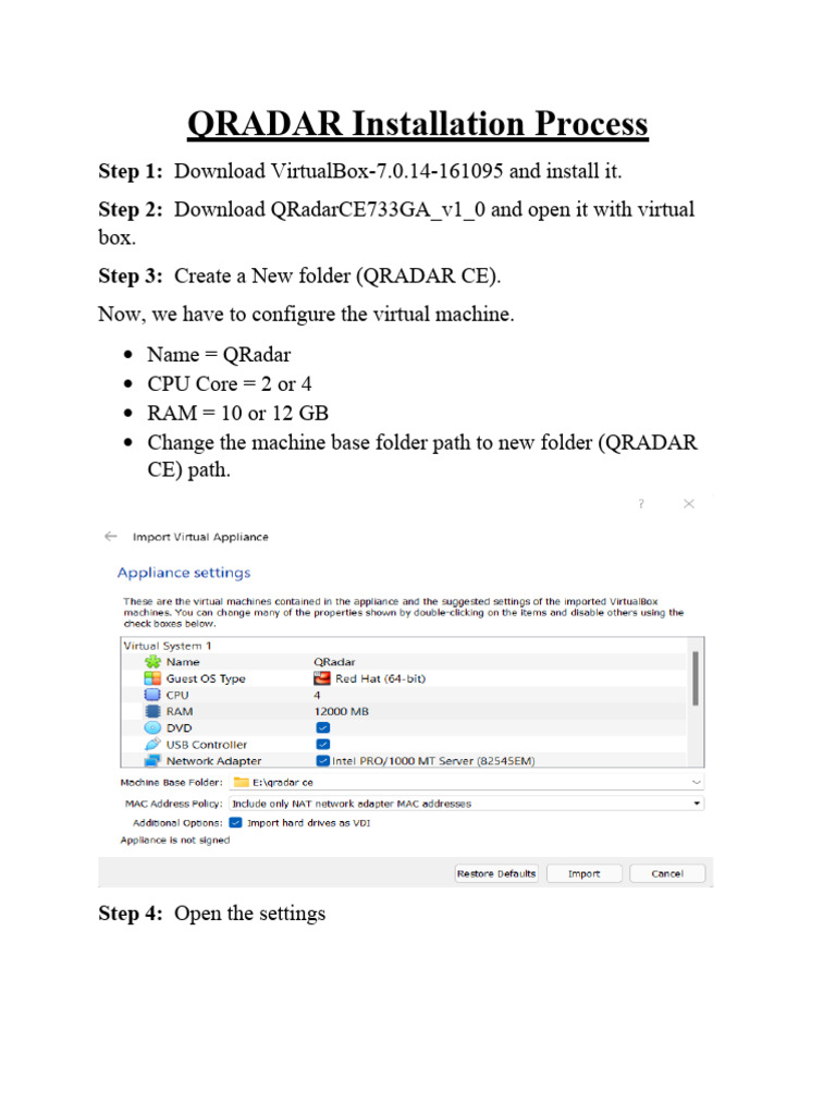 QRADAR Installation Process | PDF