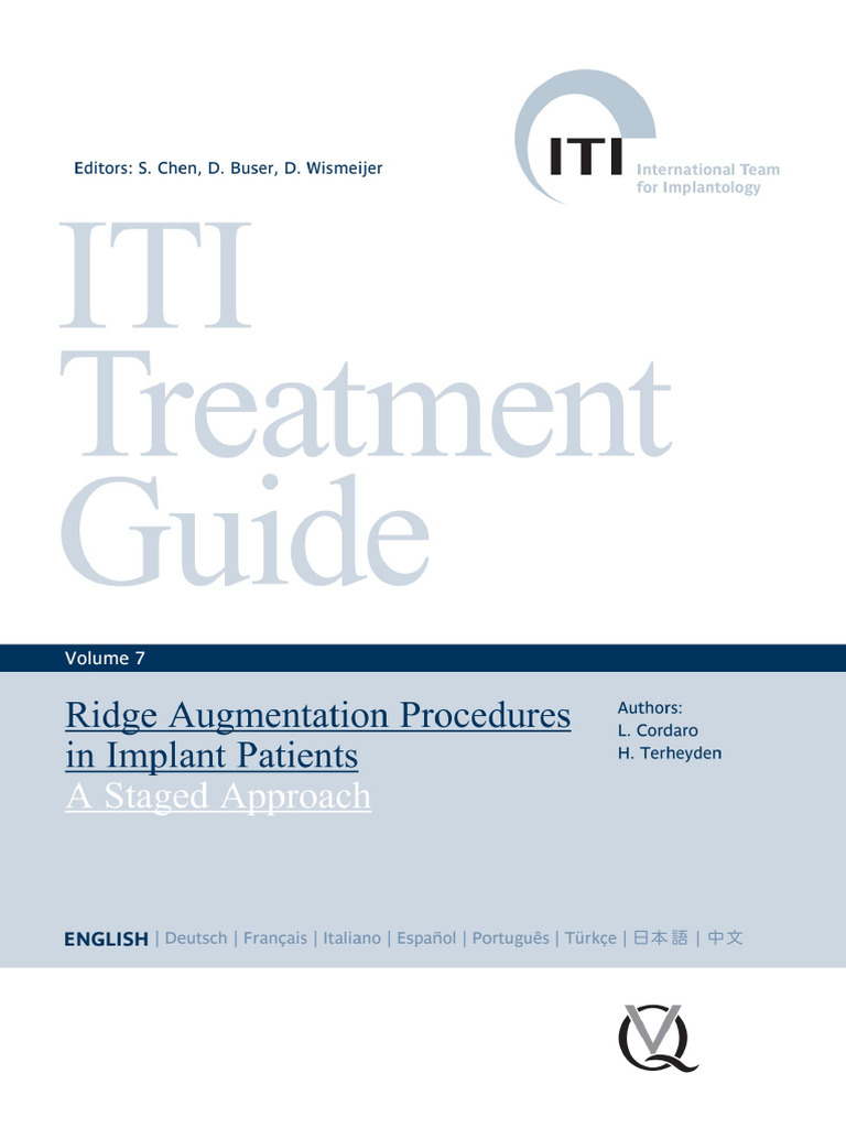 ITI Treatment Guide, Vol 7 | PDF | Dental Implant | Dental Degree