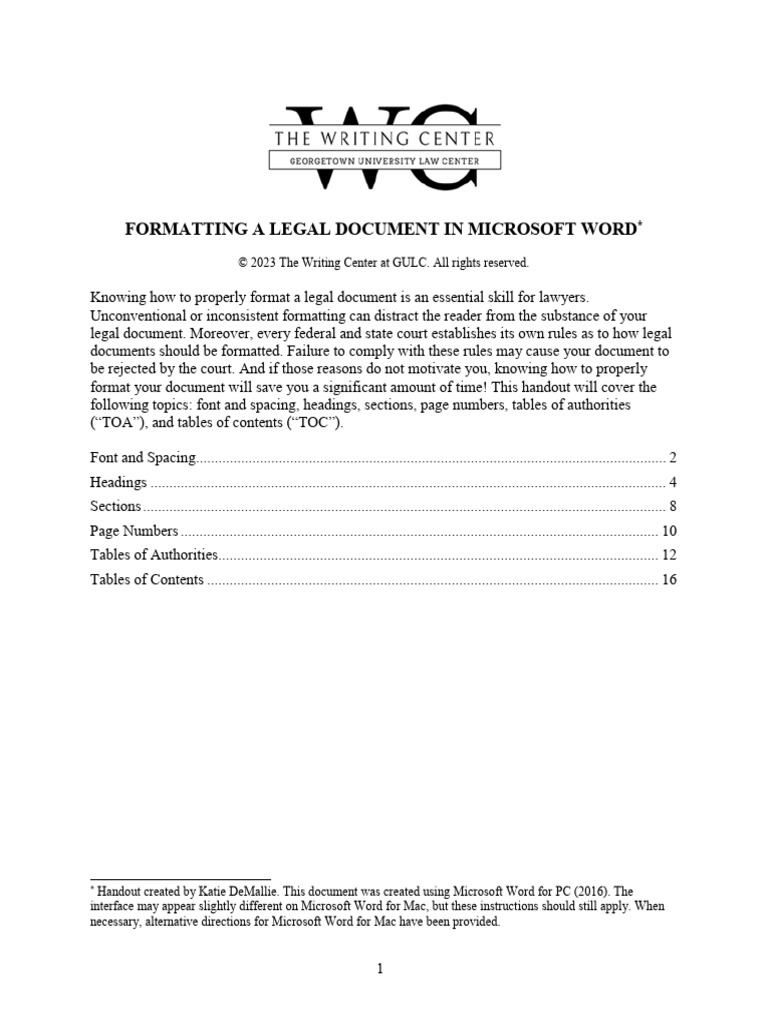Formatting A Legal Document in Microscoft Word 2024 | PDF | Microsoft ...
