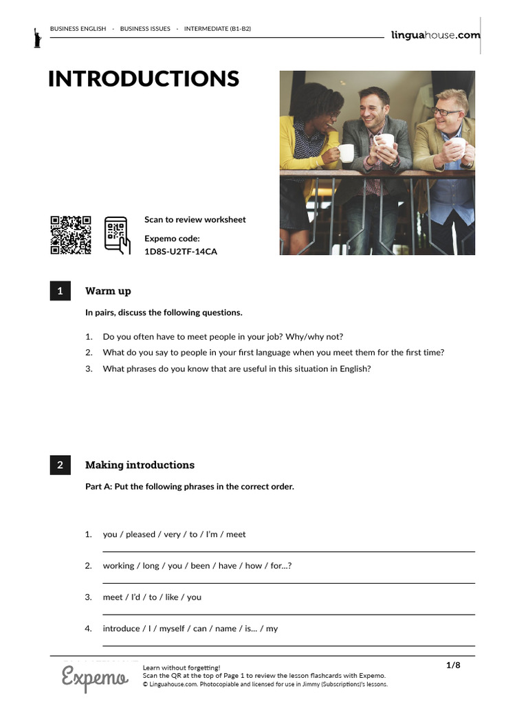 Introductions American English Teacher | PDF | Human Communication