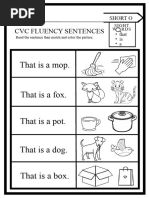 CVC Fluency Sentences Read and Color Short U Words Worksheet ...
