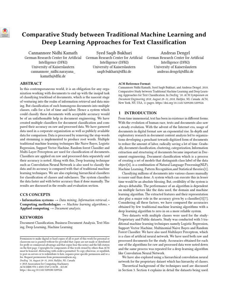 Comparative Study Between Traditional Machine Learning and Deep Learning Approaches For Text ...
