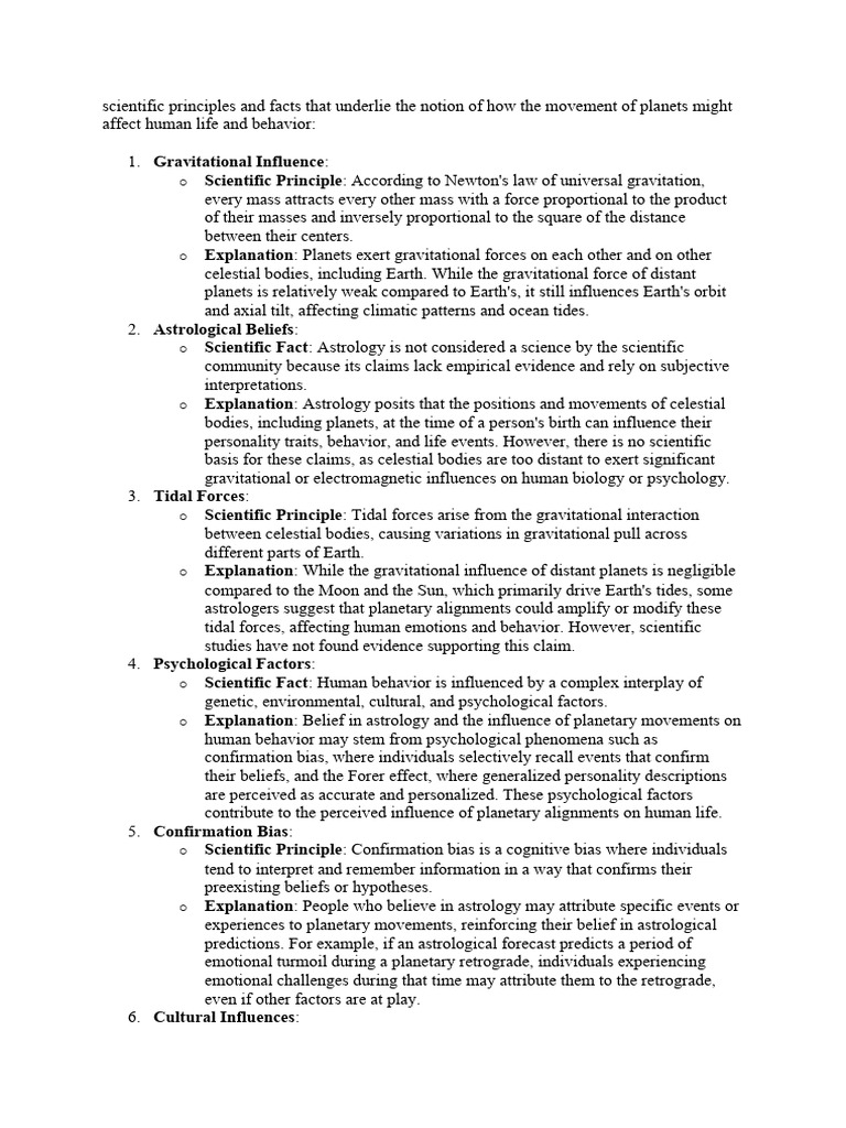 Scientific Principles and Facts That Underlie The Notion of How The ...