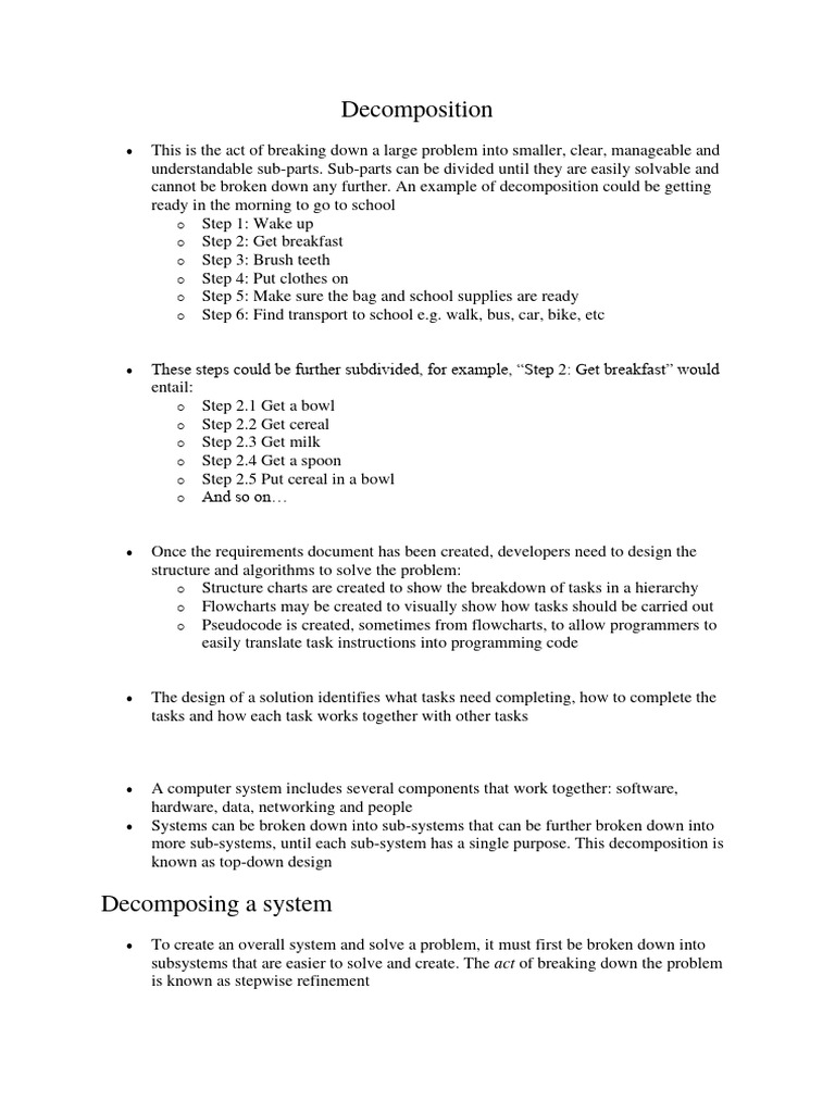 Decomposition | PDF | System | Information Technology